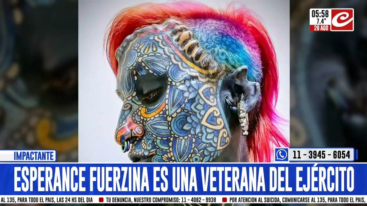 Veterana del ejército se convirtió en la mujer más tatuada del mundo ...