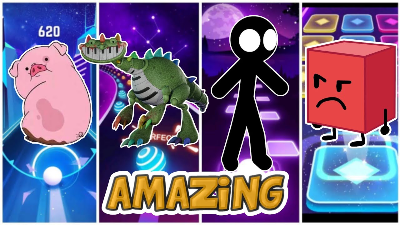 TILES HOP MEGA BATTLE #97 The Three Little Pigs VS Pianosaurus VS Kj ...