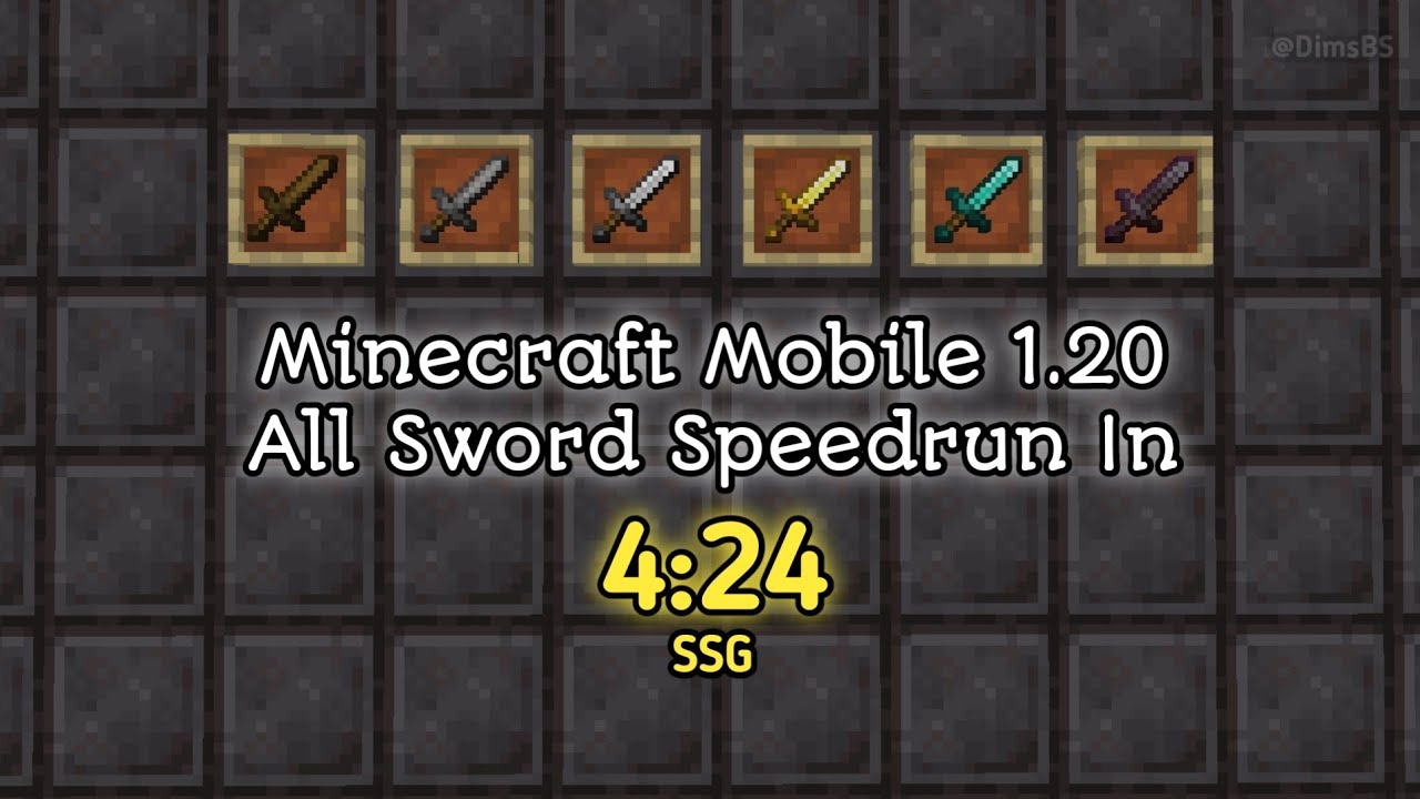 Minecraft Mobile 1.20 All Sword Speedrun In 4:24 ( SSG ) - YouTube