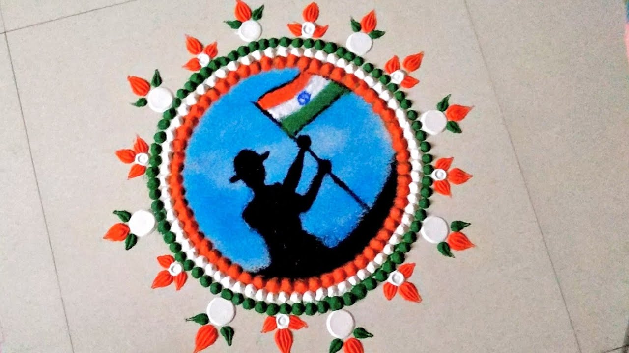 15 August Rangoli Day | Independance day rangoli design - YouTube