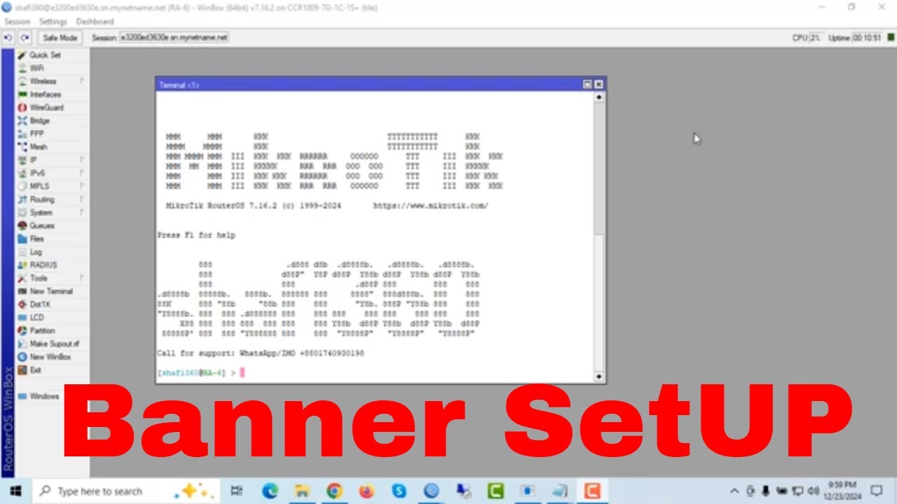 How To Setup Mikrotik System Note Banner || Mikrotik Login Banner Setup ...