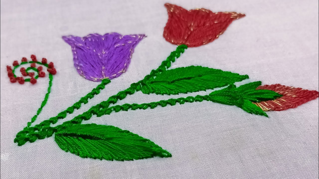 Hand embroidery for beginners||Simple stitching||Hand embroidery||Easy stitching|| - YouTube