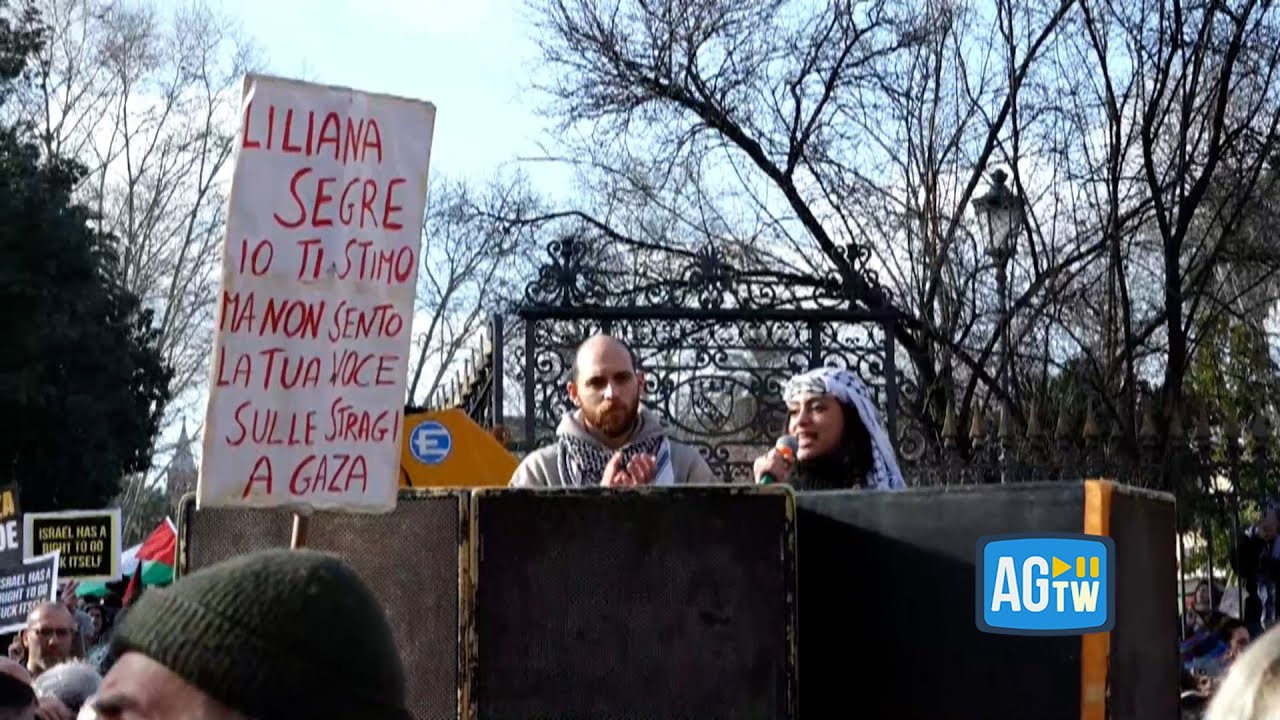 Corteo pro Palestina a Roma, cartello anti Segre: «In silenzio su ...
