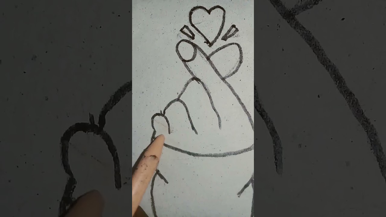finger heart drawing # short - YouTube