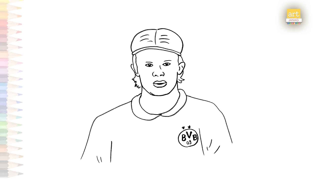 Erling Haaland drawing 01 | Football player drawing | How to draw ...