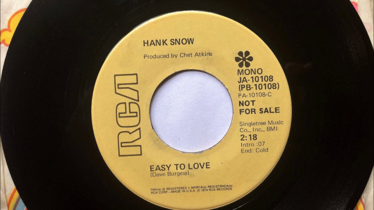 Easy To Love , Hank Snow , 1974 - YouTube