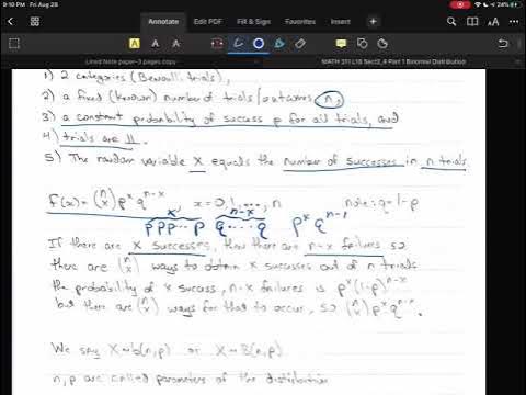 Probability Theory L18 Section 2.4 Part 1 Binomial Distribution - YouTube