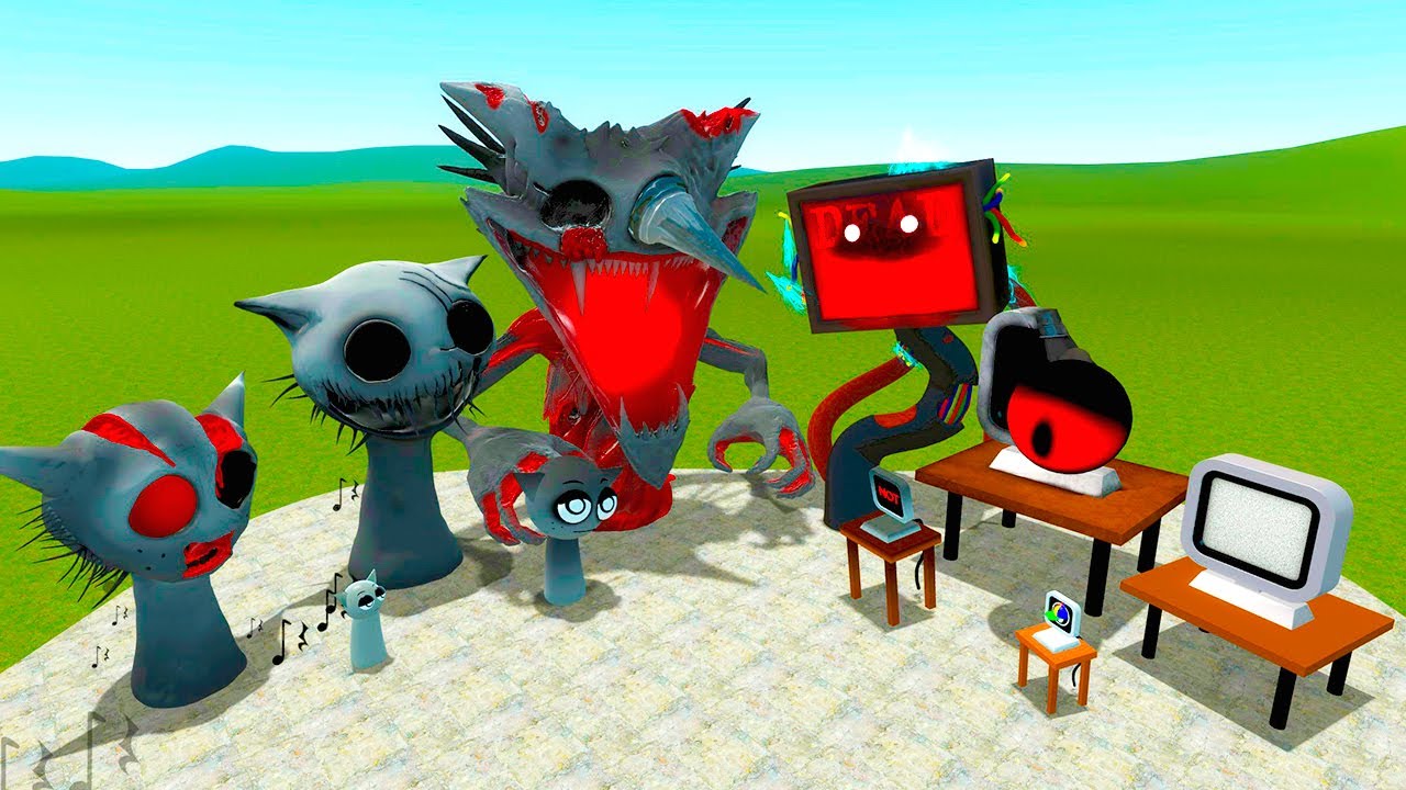 ALL PHASES OF HORROR GRAY SPRUNKI VS ALL PHASES OF MR FUN COMPUTER ...