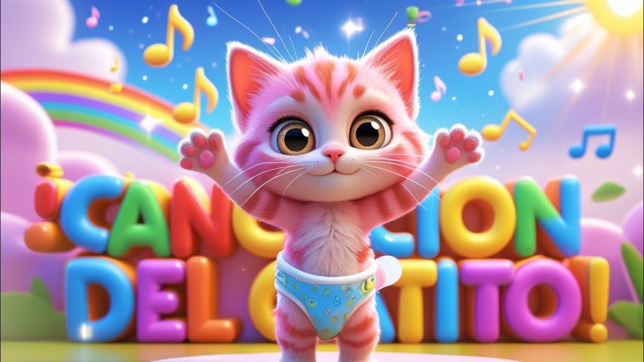 Canción divertida del gatito rosa | Música infantil animada para niños ...