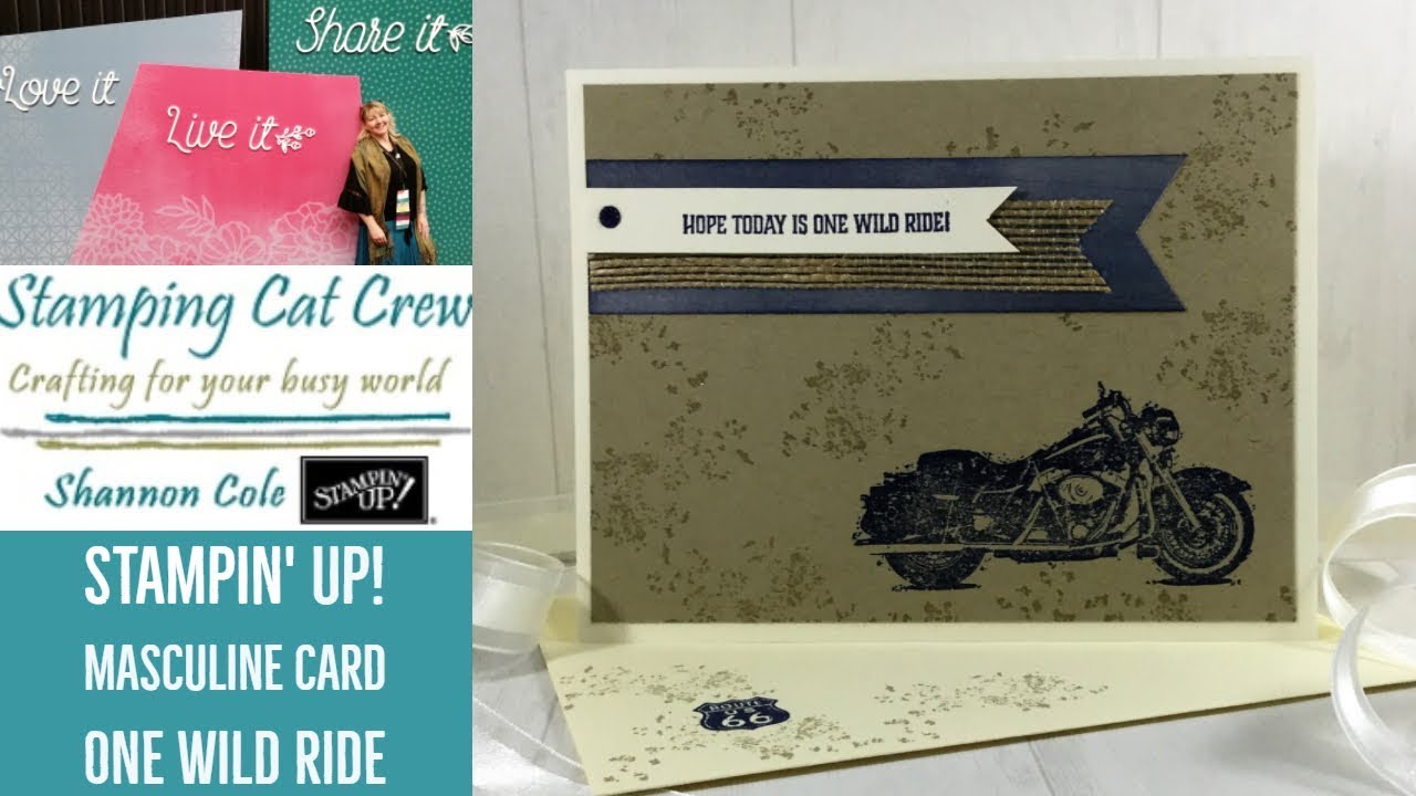 Stampin Up One wild ride grunge masculine card - YouTube