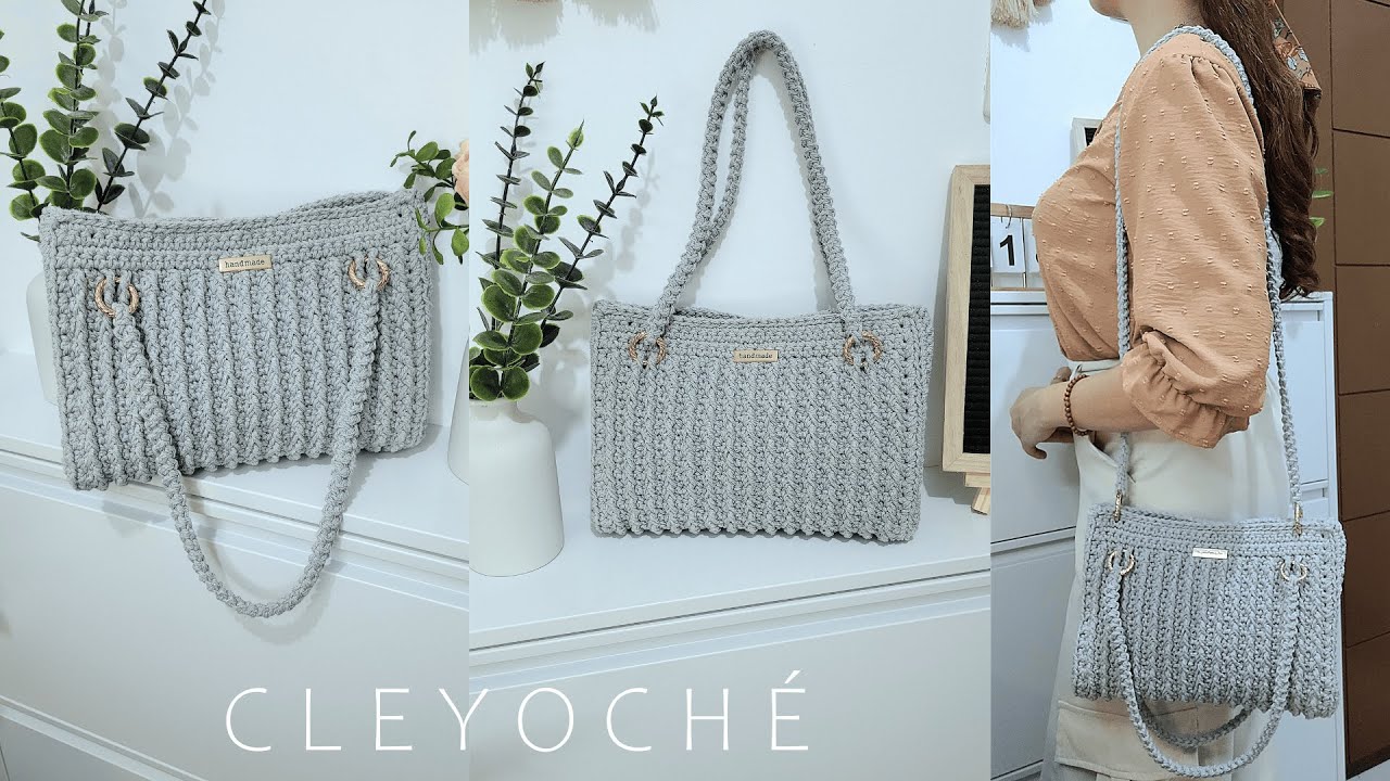 Crochet Ribbed Bag | Convertible Multi-way Bag | TUTORIAL - YouTube