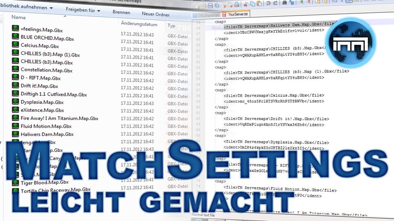 ManiaPlanet ~ Server MatchSettings einfach gemacht - YouTube