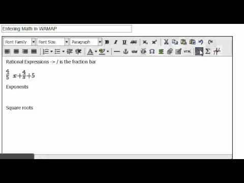 WAMAP Math Entry for Math 99 - YouTube