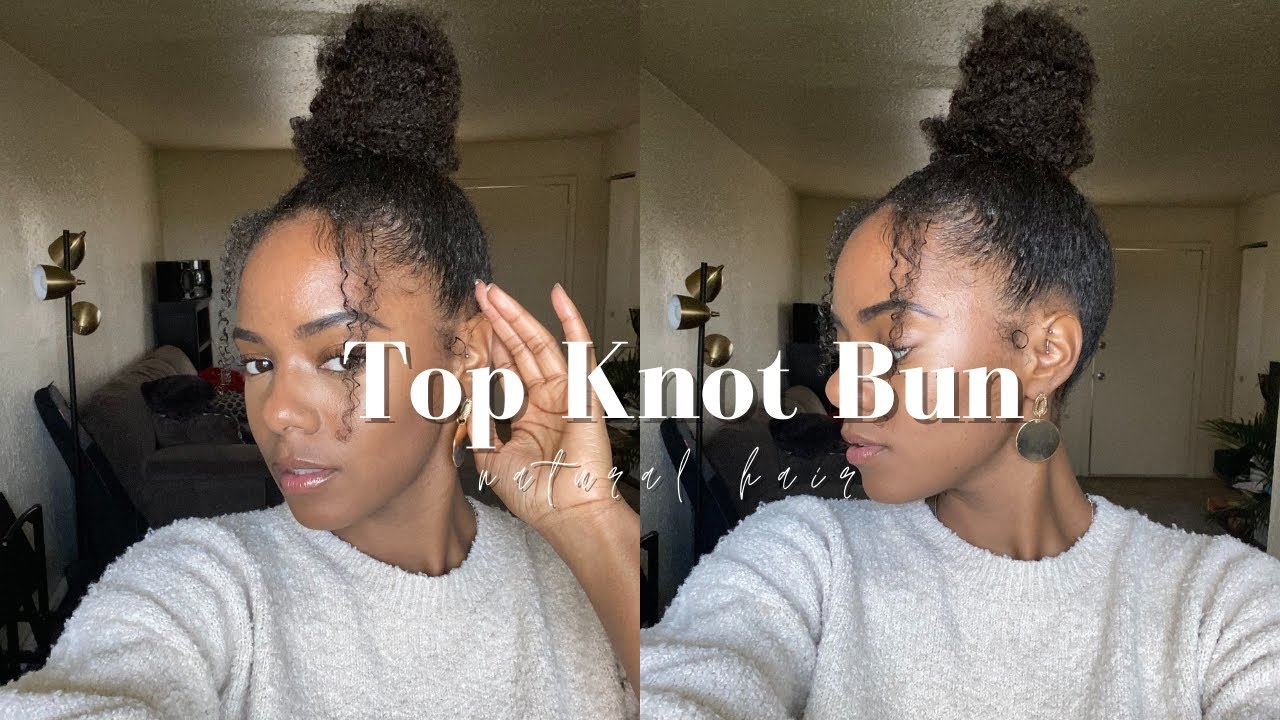 HOW TO DO A CURLY TOP KNOT BUN! ON 4a NATURAL HAIR! - YouTube