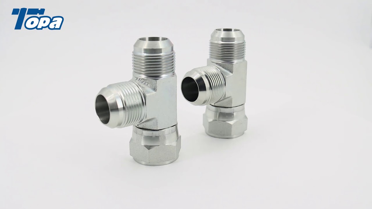 Hydraulic Fitting 6602 MJ-FJ-MJ Tee Forged - YouTube