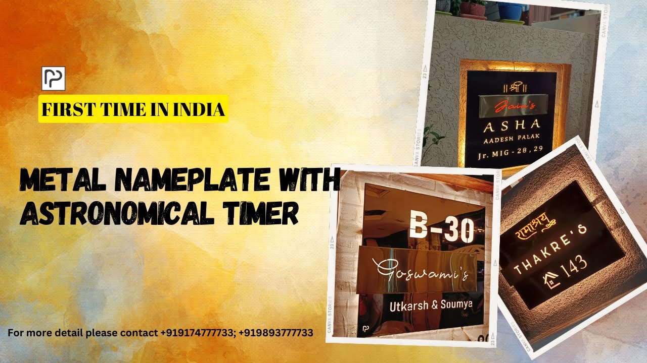 Designer Metal Nameplate with Astronomical Timer - YouTube