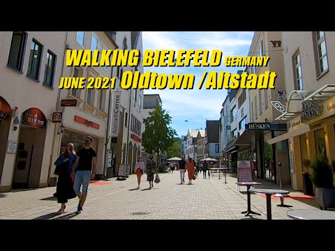 Walking BIELEFELD (Germany) Oldtown, Jahnplatz 4K - Spaziergang Bielefeld Altstadt, Jahnplatz 2021 !