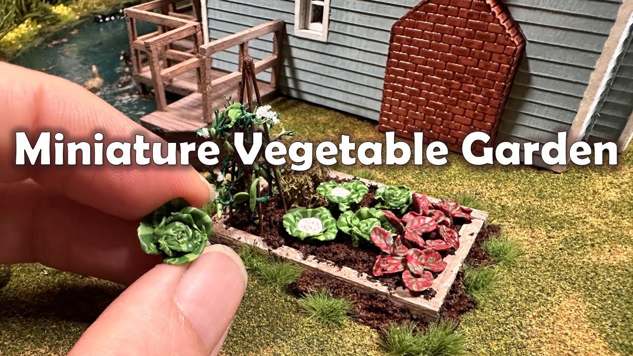 I made the tiniest 1:48 scale vegetable garden out of polymer clay ...