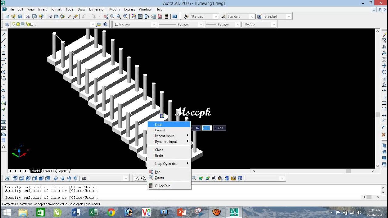 How to make straight step in Autocad - YouTube