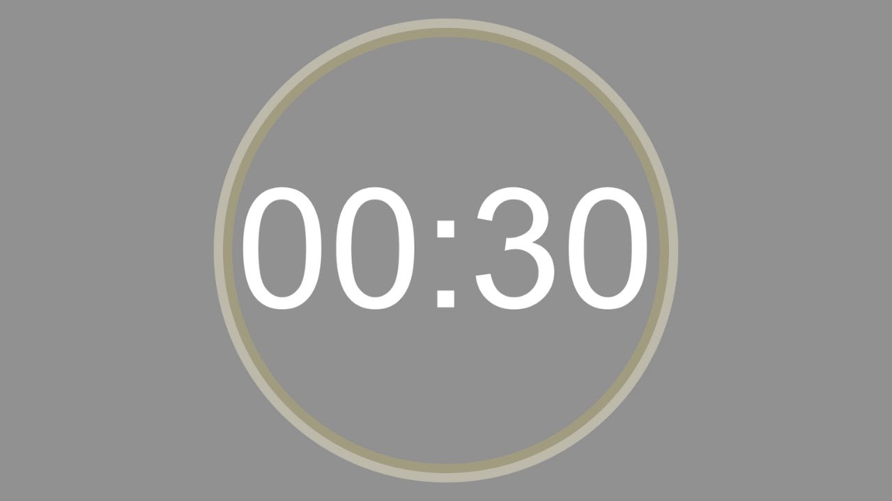 30 SECONDS - 4K - COUNTDOWN IN REVERSE - SECOND TIMER - - YouTube