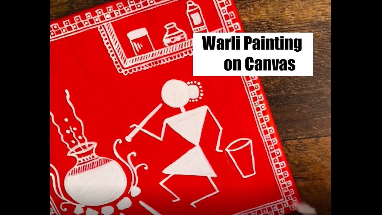 Warli Painting on Canvas II How to make Warli Painting II Warli ...