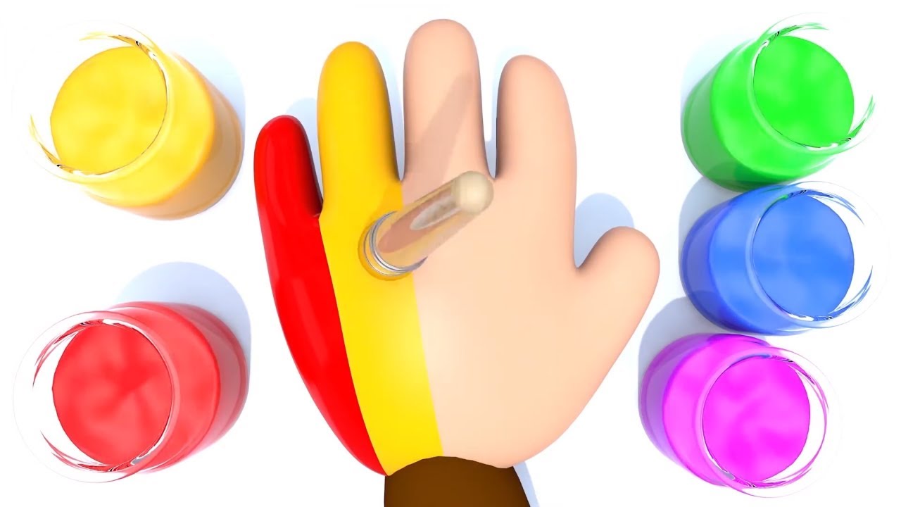 Learn Colors Baby Monkey Hand Paint Finger Family Song for Kid Children ...