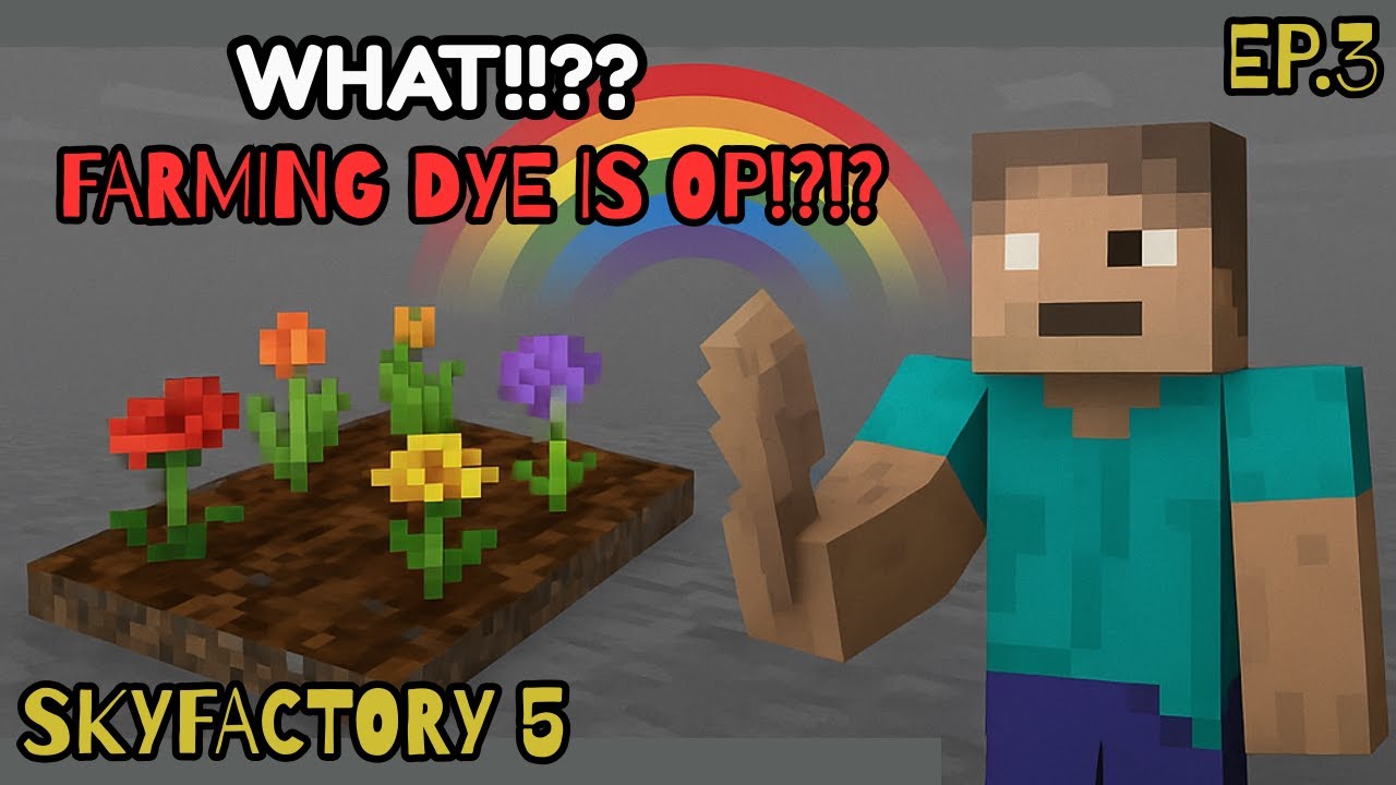 Color Farming & Dripstone Setup | SkyFactory 5 Episode 3 #minecraft # ...
