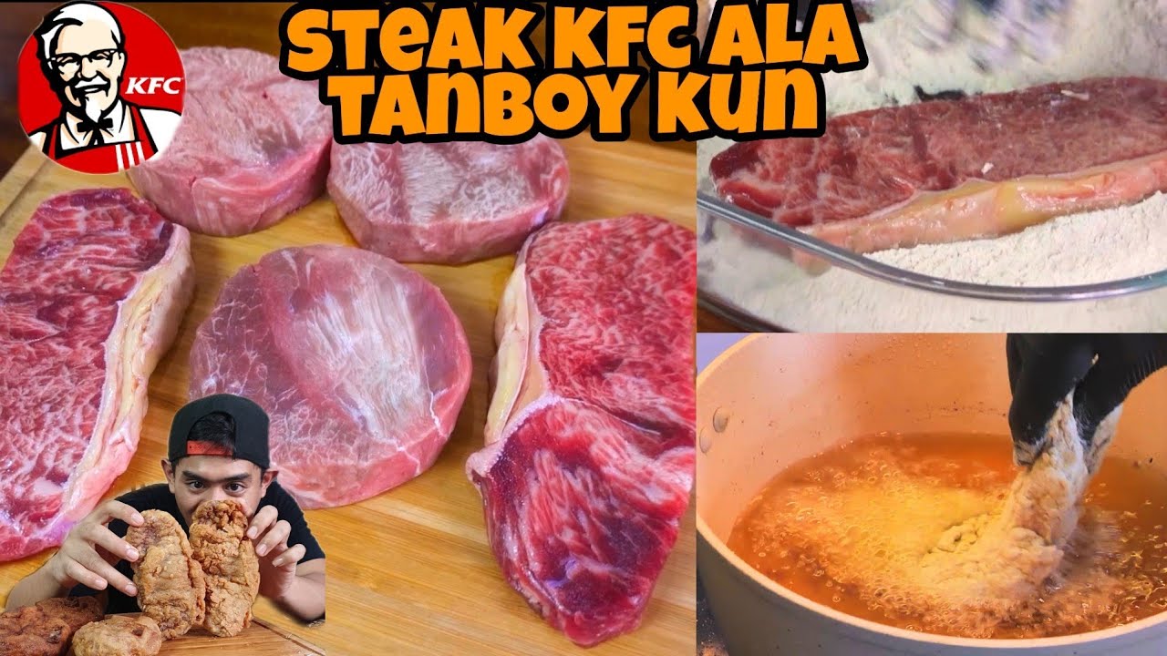 BIKIN STEAK KFC PAKE DAGING PREMIUM ALA TANBOY KUN - YouTube