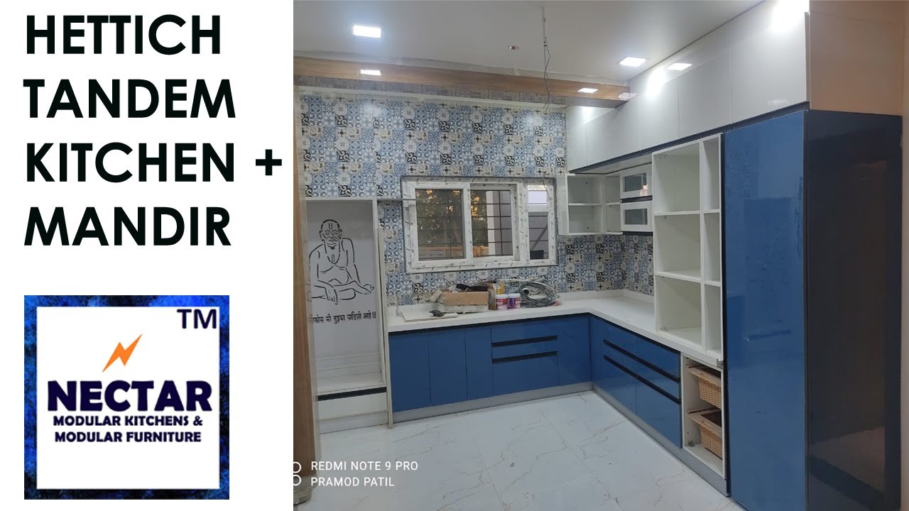 HETTICH ARCYLIC MODULAR KITCHEN + CNC MANDIR - YouTube