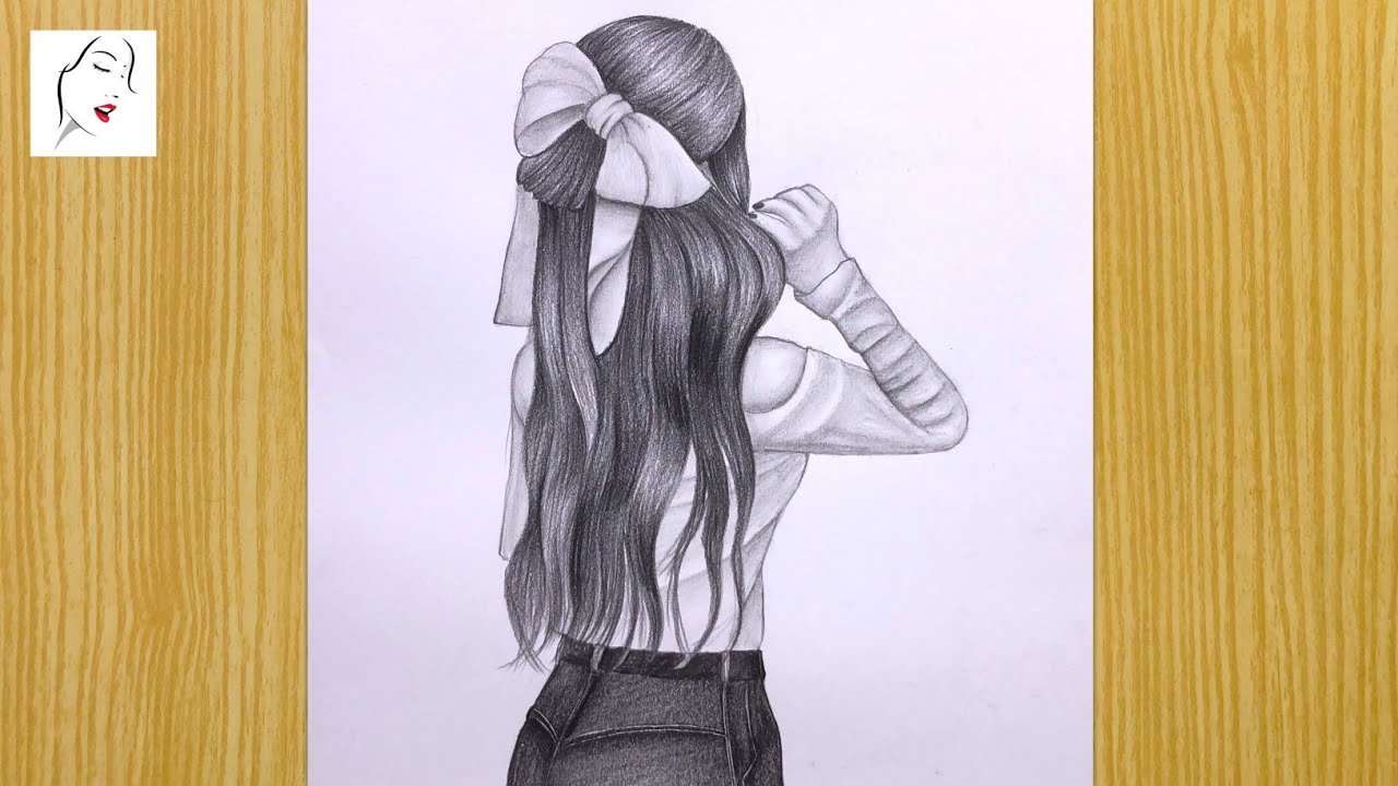 Easy Way to Draw a Girl with Long Hair For Beginners | Girl Drawing ...