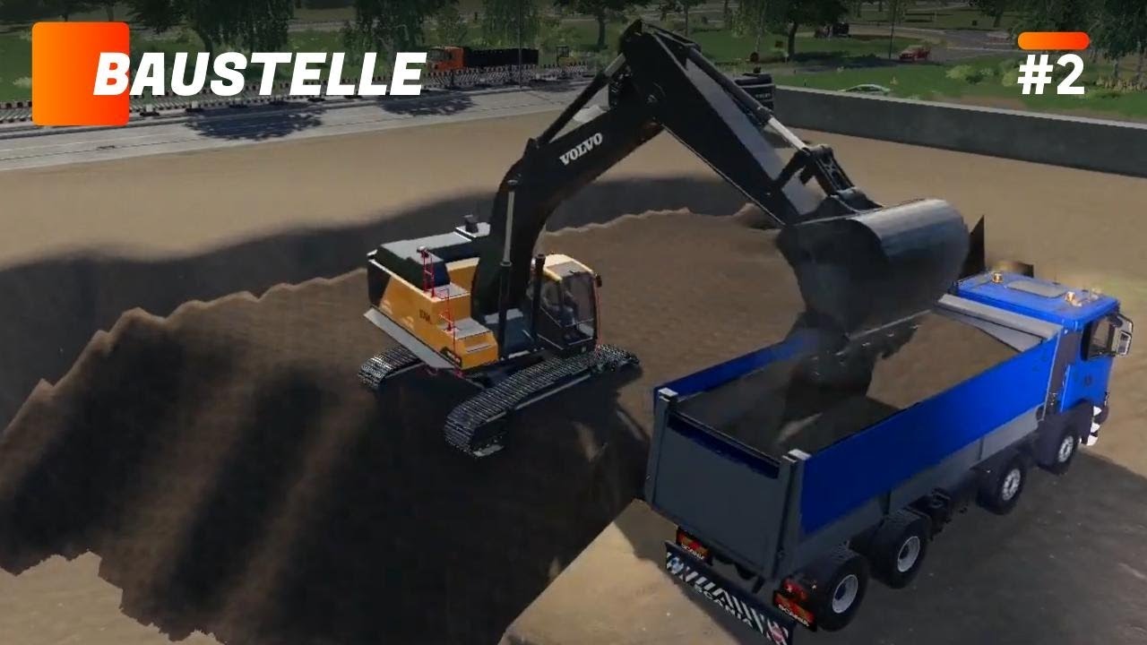 LS19 Baustelle Erde ausliefern und Wall abziehen#2 - YouTube