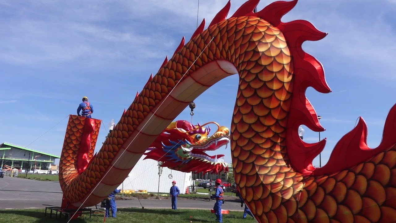 Dragon display complete at new Chinese Lantern Festival - YouTube