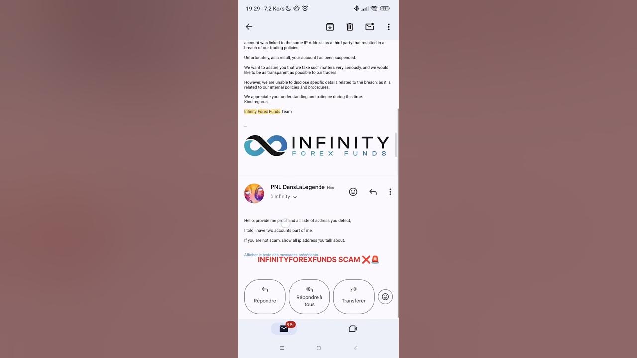 Infinity Forex Funds Scam 🚨 Proof With All My Emails Chat Youtube