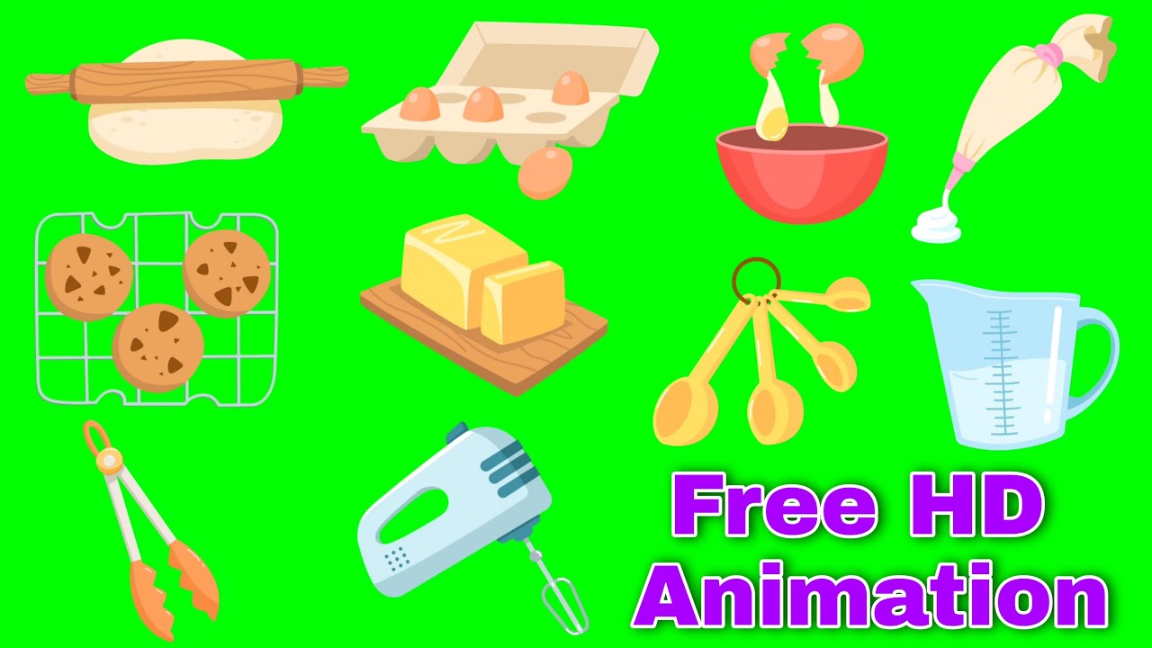 Baking sticker green screen video || baking sticker animation || green ...