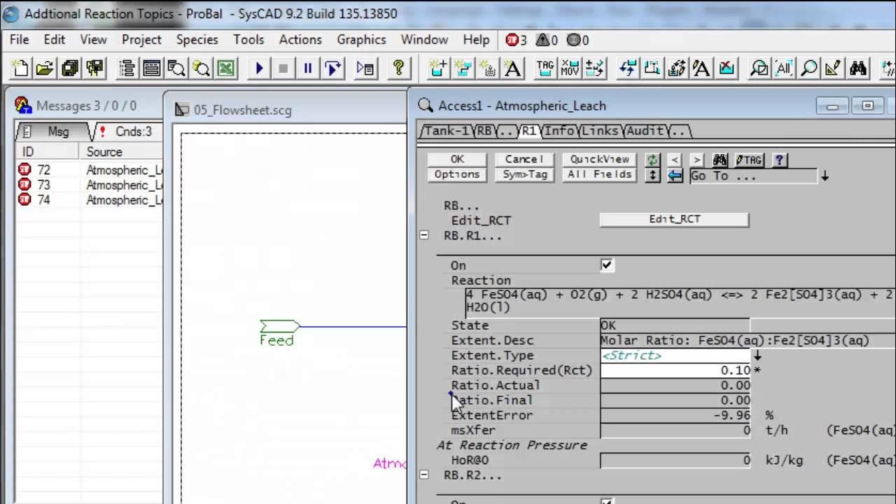 SysCAD Tutorial Section 5 Additional Topic 1 - Add a Source to Reaction Editor - YouTube