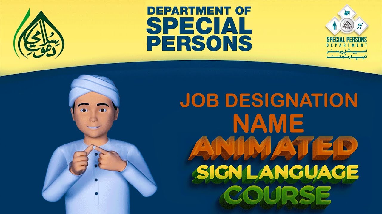 Designation Names Signs |Sign Language Course in Animated Cartoon ...