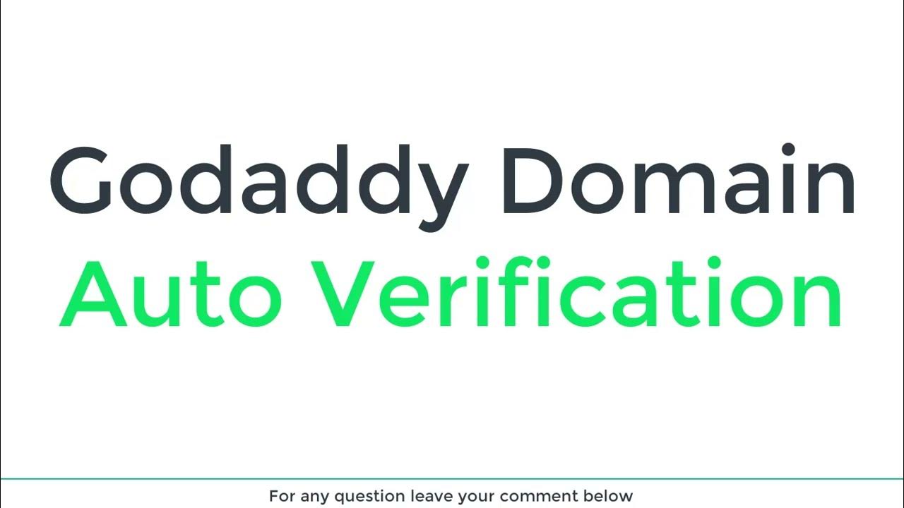 How to auto verification for domain | How to auto ownership verification on godaddy - YouTube