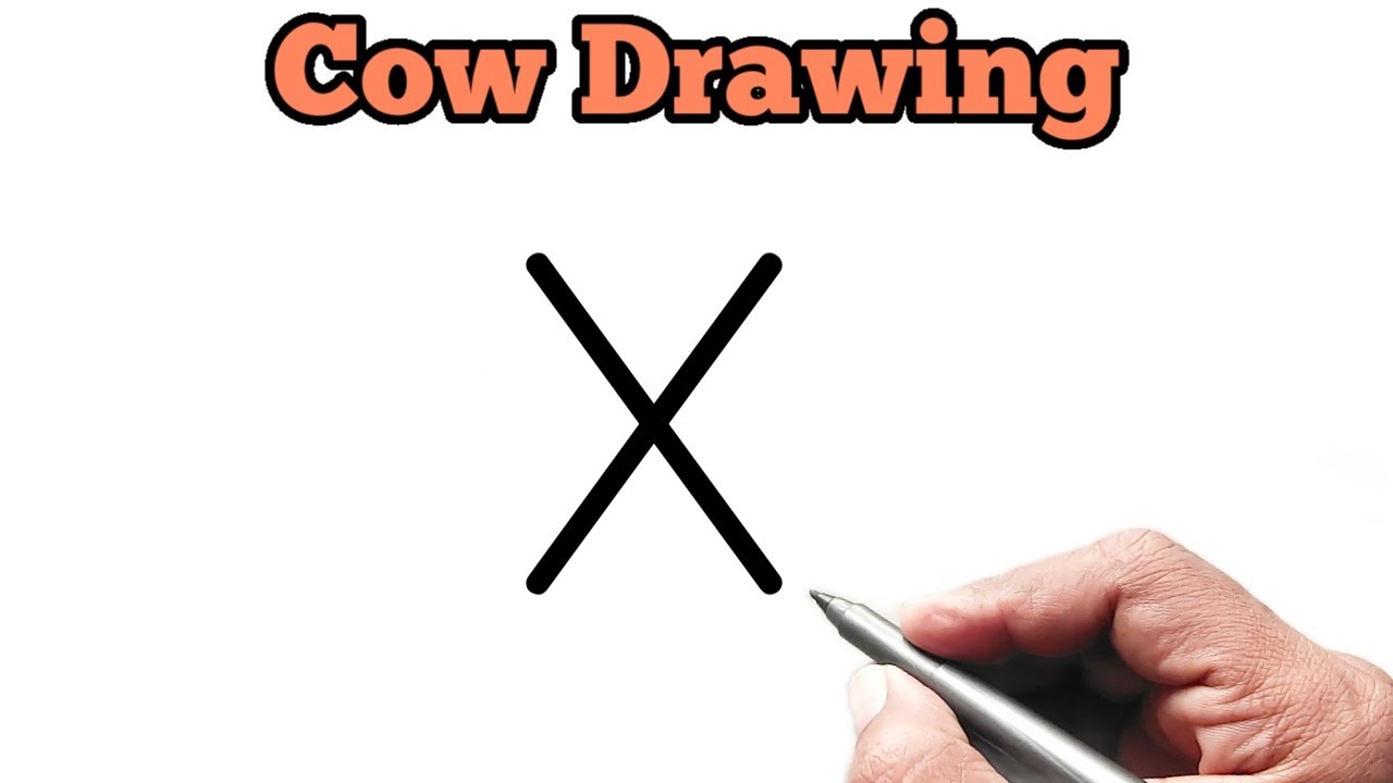 Cow drawing from letter X | Easy Cow Drawing for beginners | letter ...