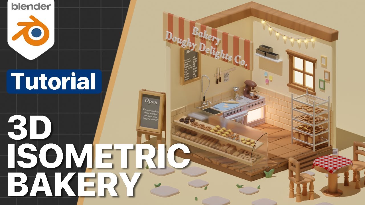 How to make an Isometric Bakery inside of Blender | Blender Tutorial ...