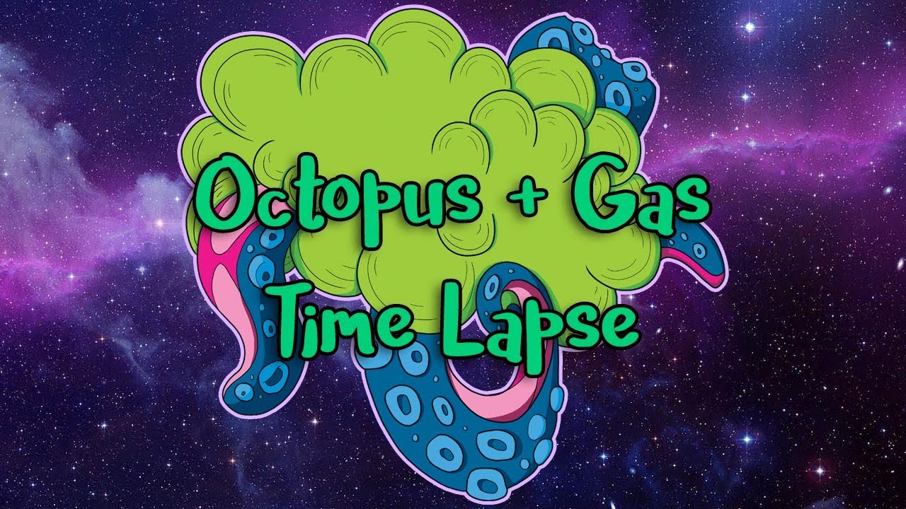 Cthulu's Gaseous Pet | Octopus + Gas Sticker Time Lapse - YouTube