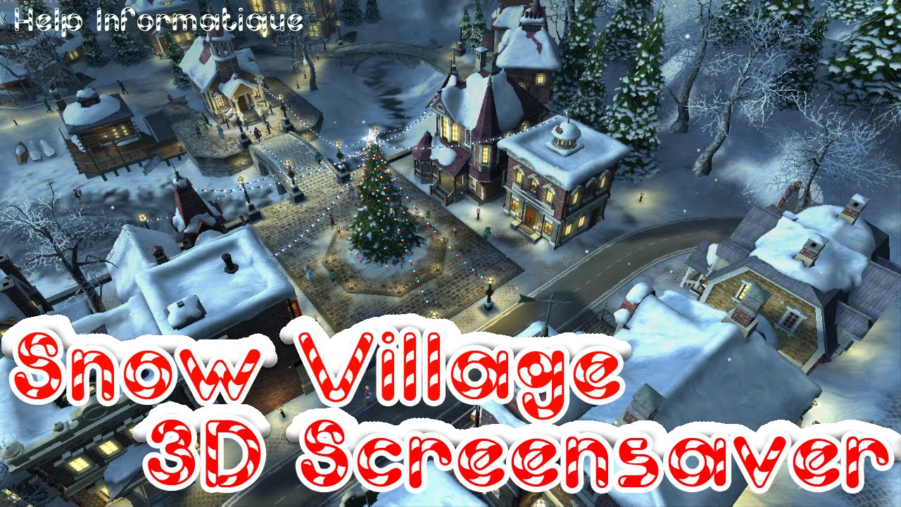 HD | Snow Village 3D Screensaver - YouTube