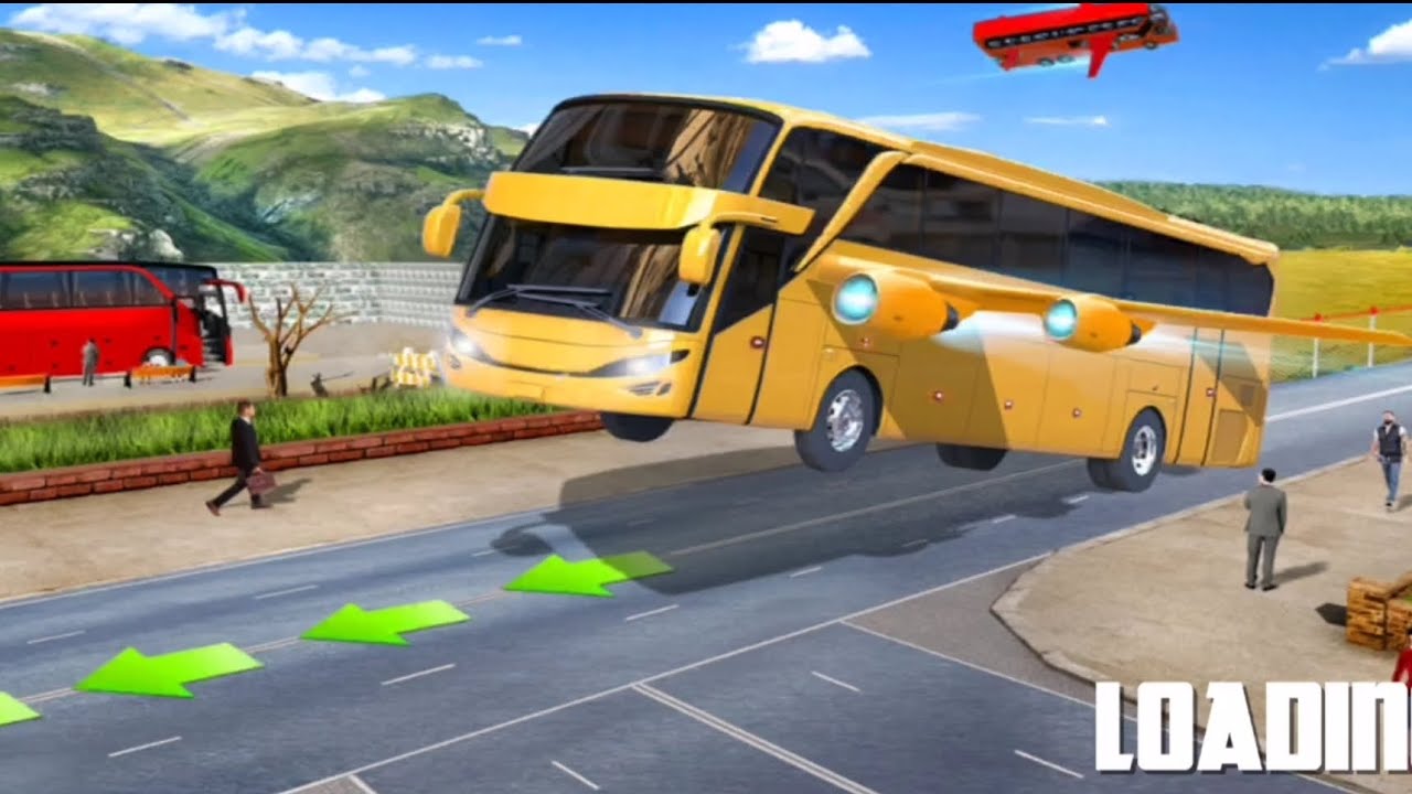 Fly bus games in bus driving school simulator & perfect flying bus ...