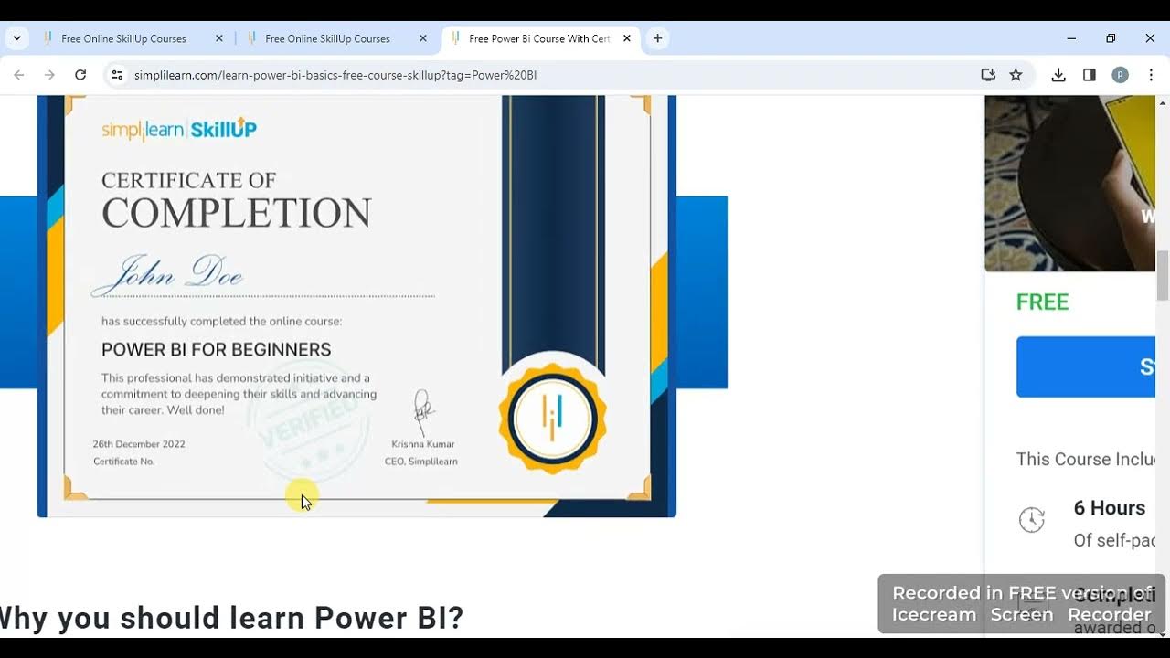 SIMPLILEARN#FREE #powerbi COURSE#tableau - YouTube