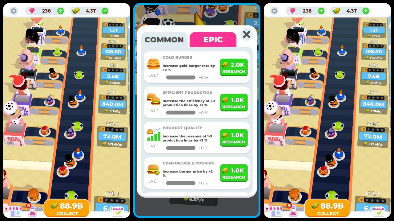 Burger Inc: Idle Factory Game Gameplay Android Mobile - YouTube