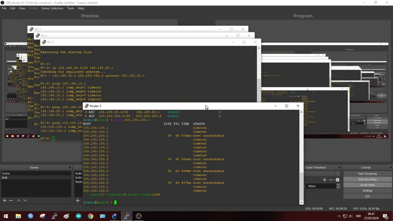 static routing 3 router | MIKROTIK | GNS3 - YouTube