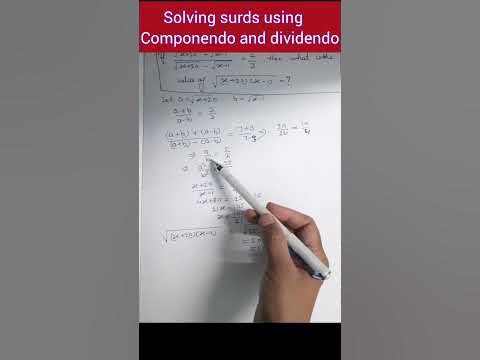Solving surds problem using componendo and dividendo #math #surd - YouTube