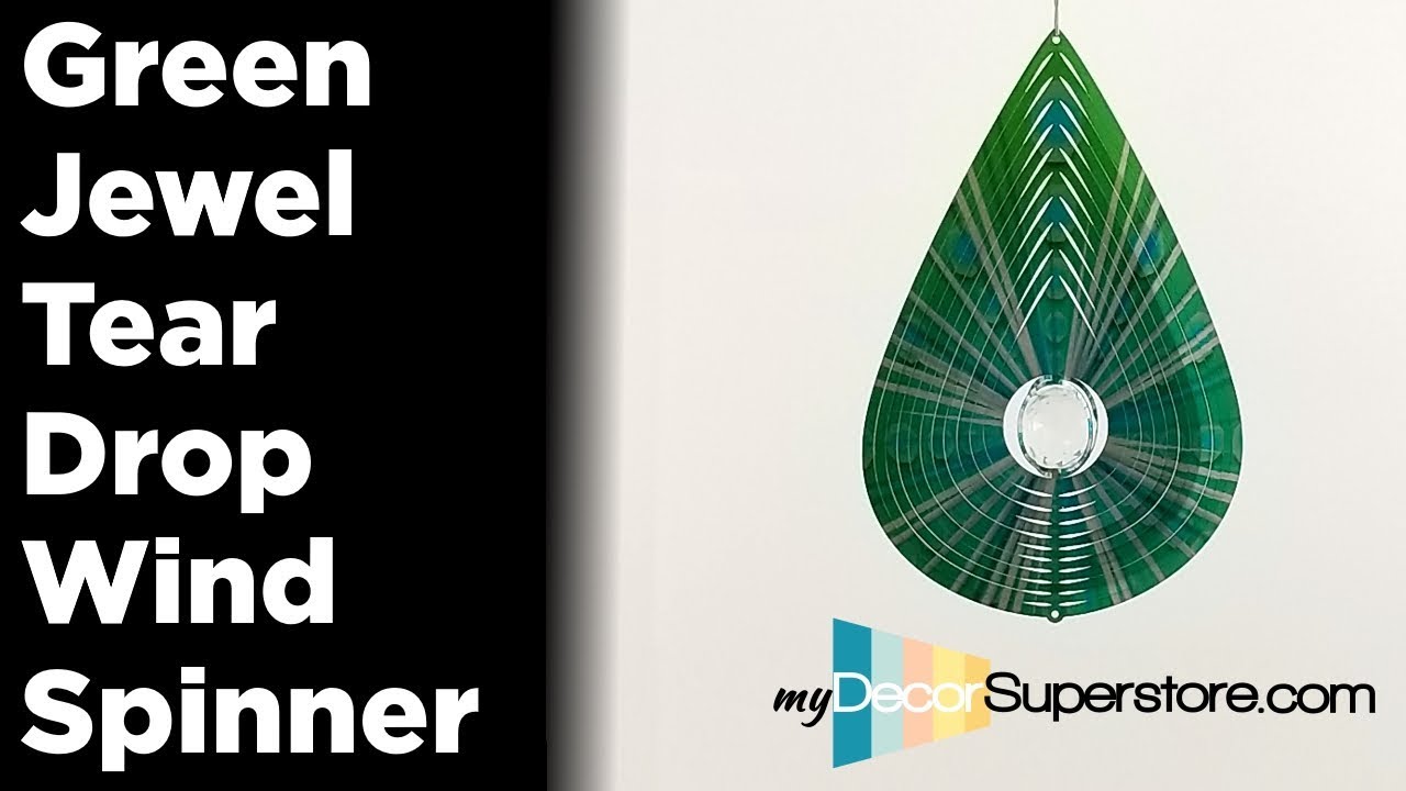 Green Jewel Tear Drop Wind Spinner - YouTube