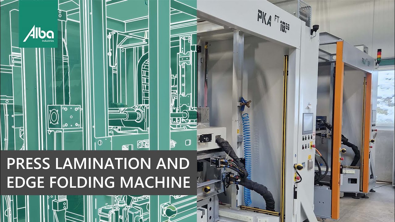 Press lamination and edgefolding machine from Alba - YouTube