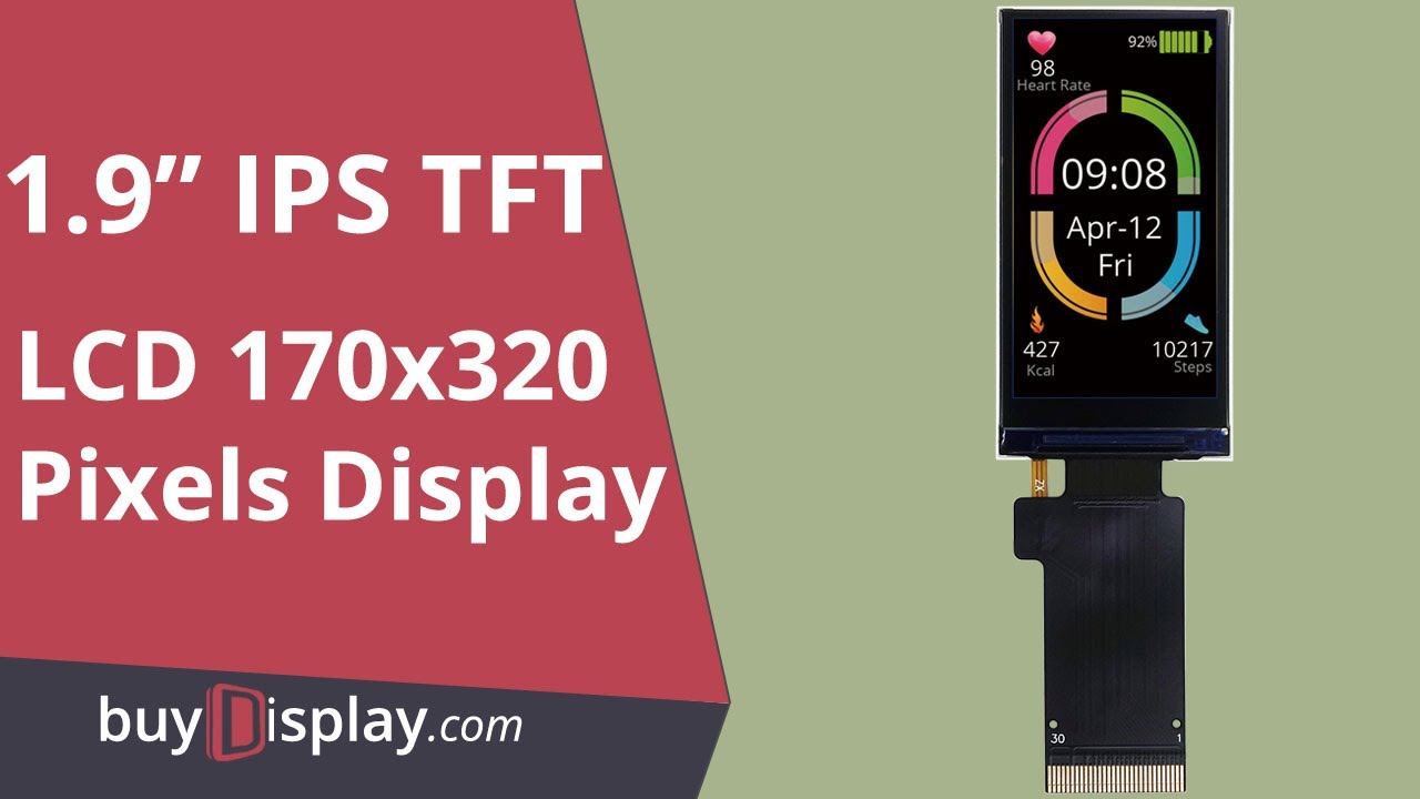 Full Viewing SPI 1.9" IPS TFT LCD Display Panel 170x320,ST7789 - YouTube