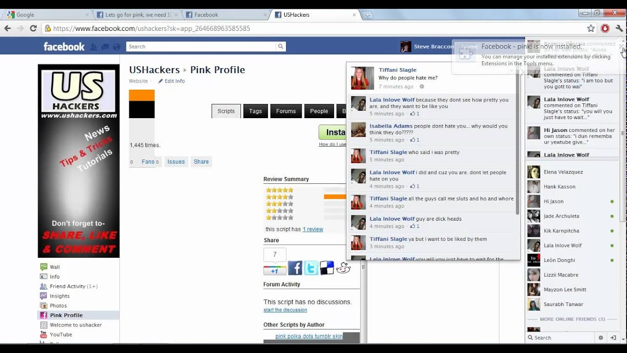 How to turn your Facebook Color from Blue To Pink - YouTube